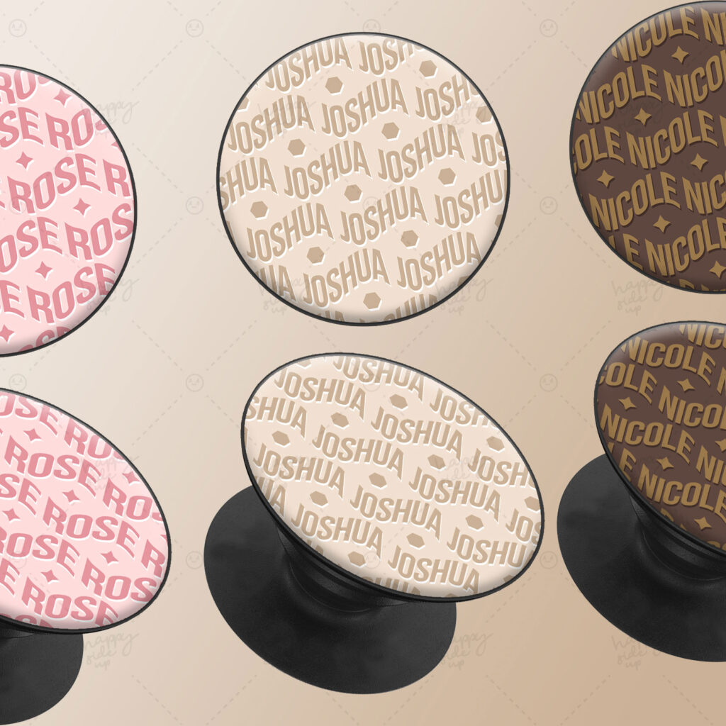 DIY Name Grip - Happy Side Up - Phone Cases and Grips
