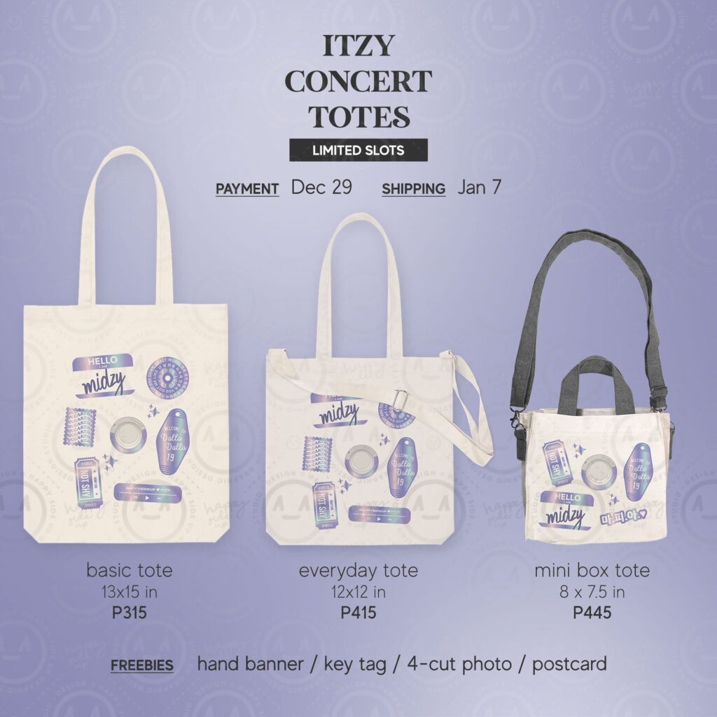 ITZY Concert Totes - Happy Side Up - Phone cases, tote bags, and more