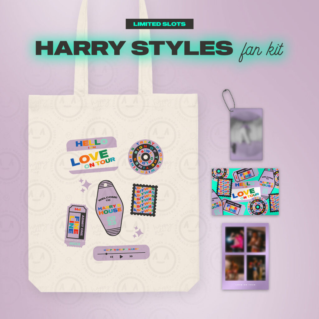Harry Styles [LOVE ON TOUR] Fan Kit - Happy Side Up - Phone cases, tote ...