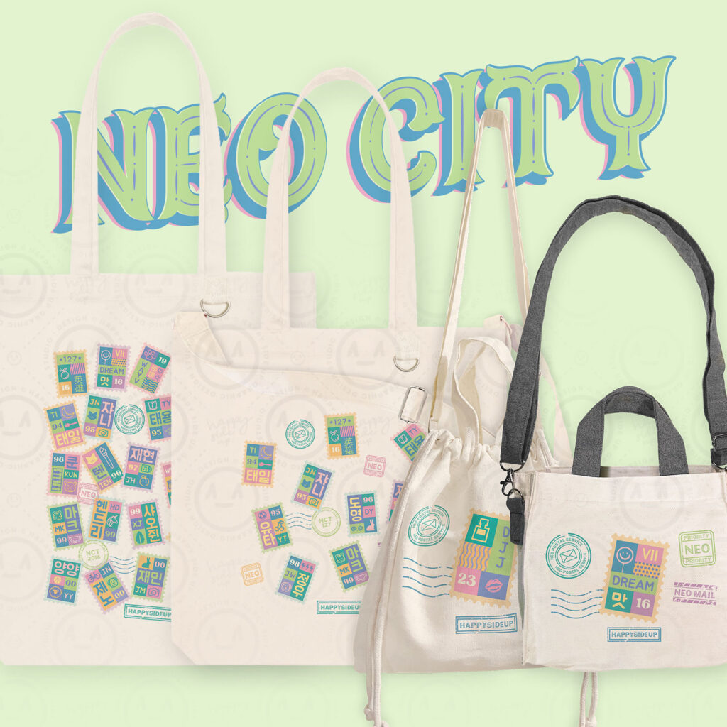 Neo City Post Tote Bag - Happy Side Up - Phone cases, tote bags, and more