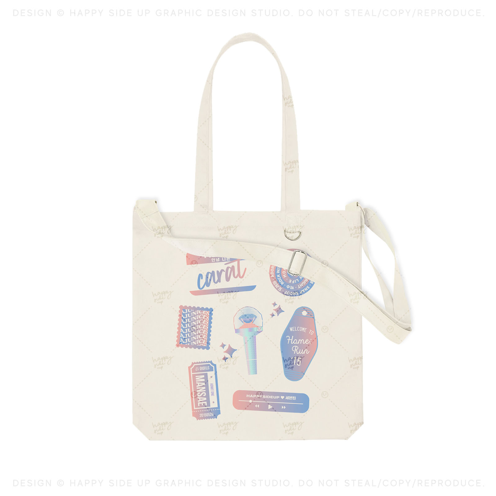 CARAT Fandom Tote Bag - Happy Side Up - Phone cases, tote bags, and more