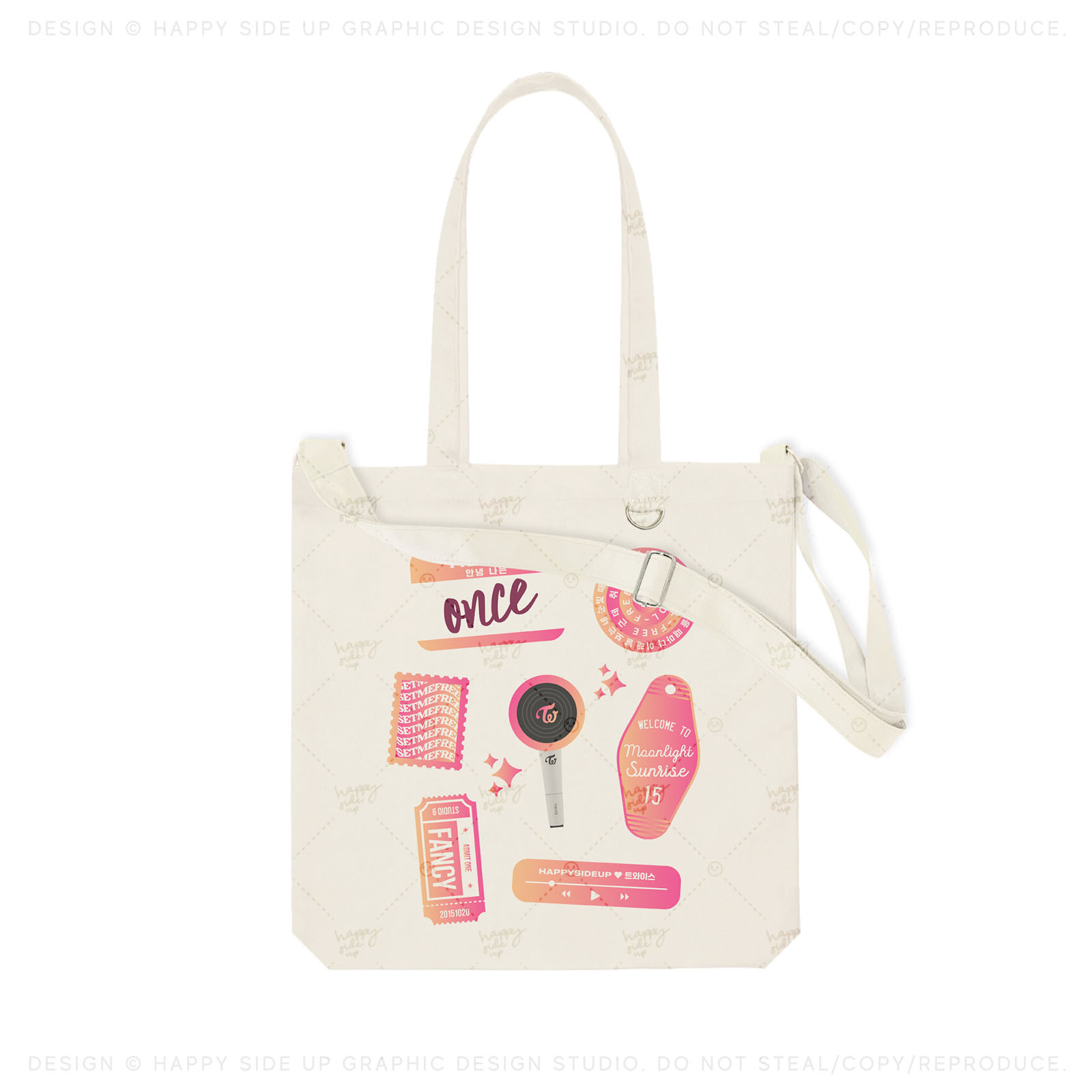 ONCE Fandom Tote Bag - Happy Side Up - Phone cases, tote bags, and more