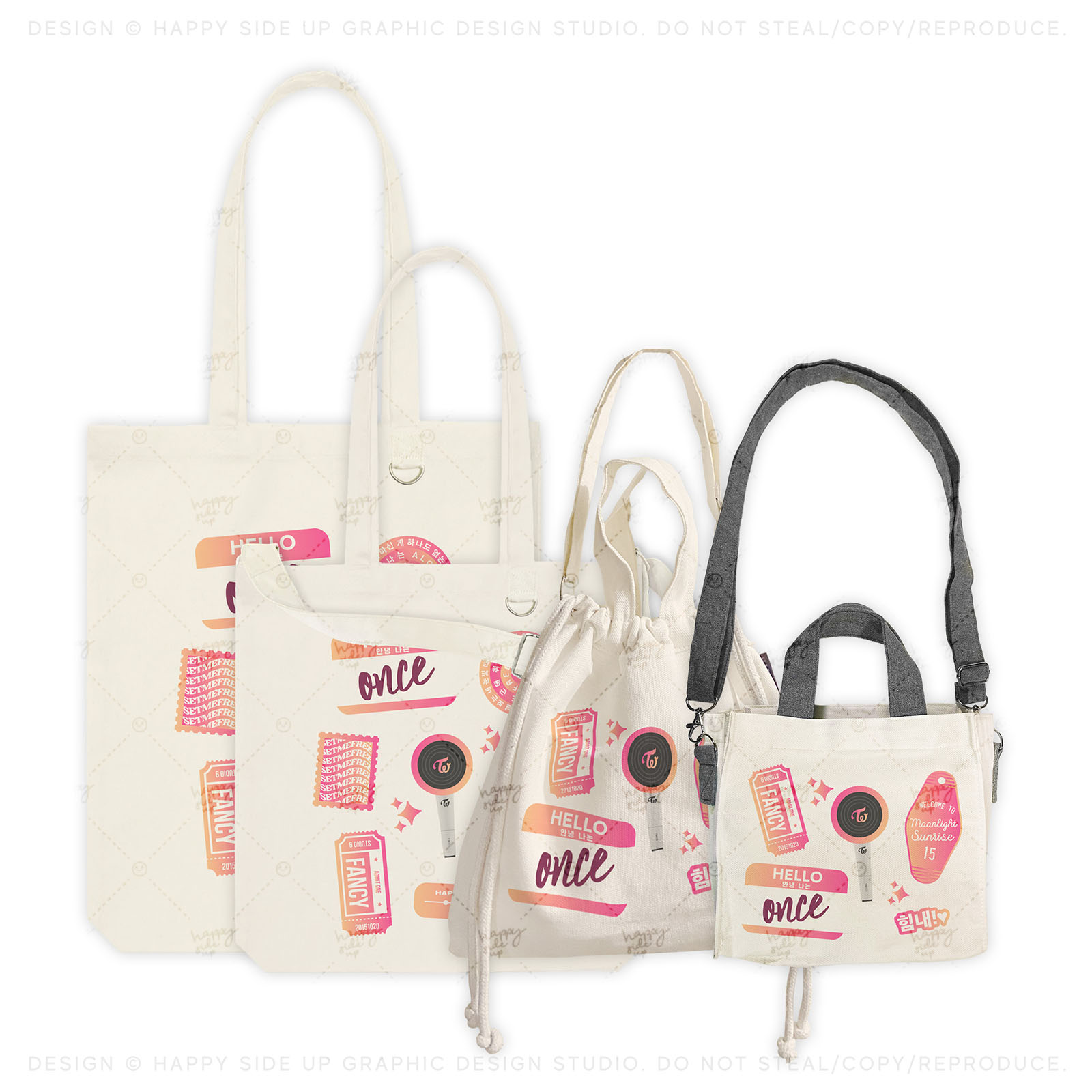 ONCE Fandom Tote Bag - Happy Side Up - Phone cases, tote bags, and more