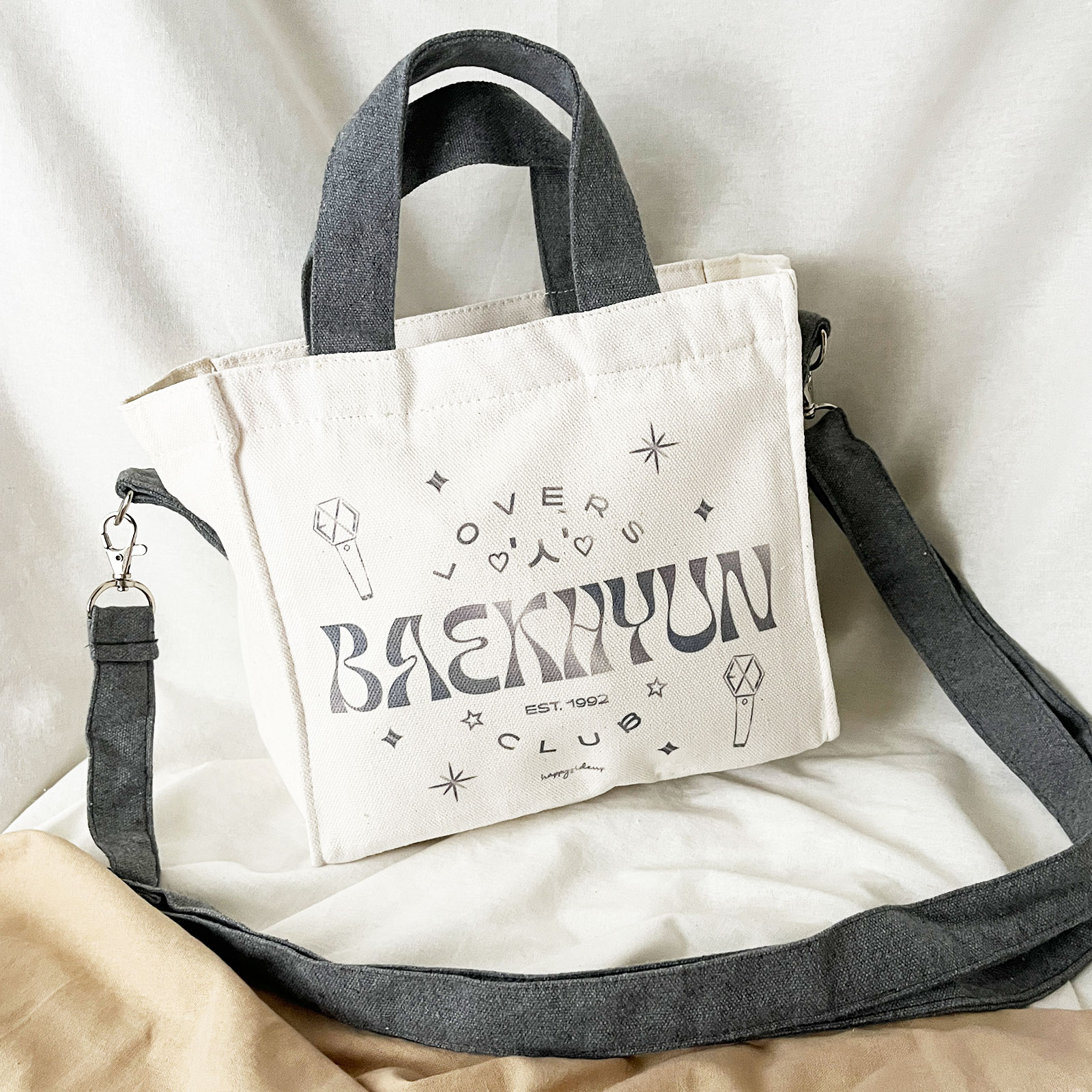 [on hand] Baekhyun Tote Bags - Happy Side Up - Phone cases, tote bags ...